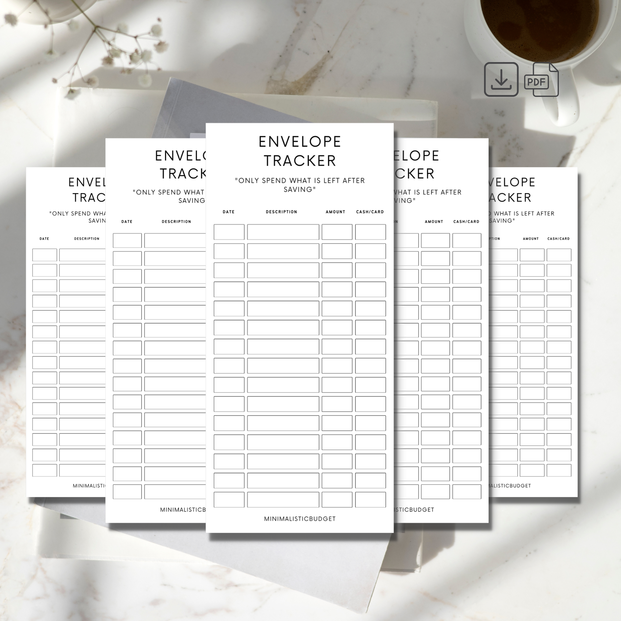 Cash Envelope Trackers | Digital Download – Minimalistic Budget