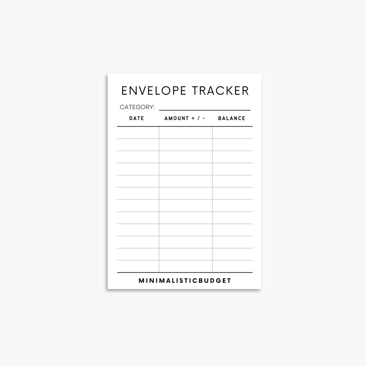 A7 ENVELOPE TRACKER NOTEPAD – Minimalistic Budget