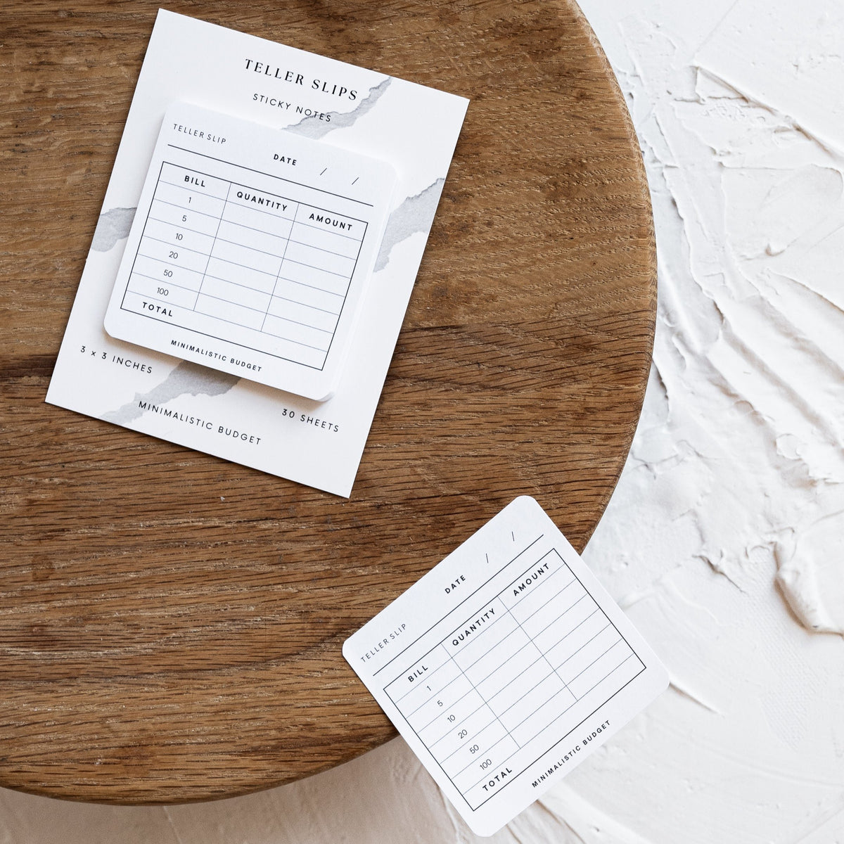 TELLER SLIP STICKY NOTES – Minimalistic Budget
