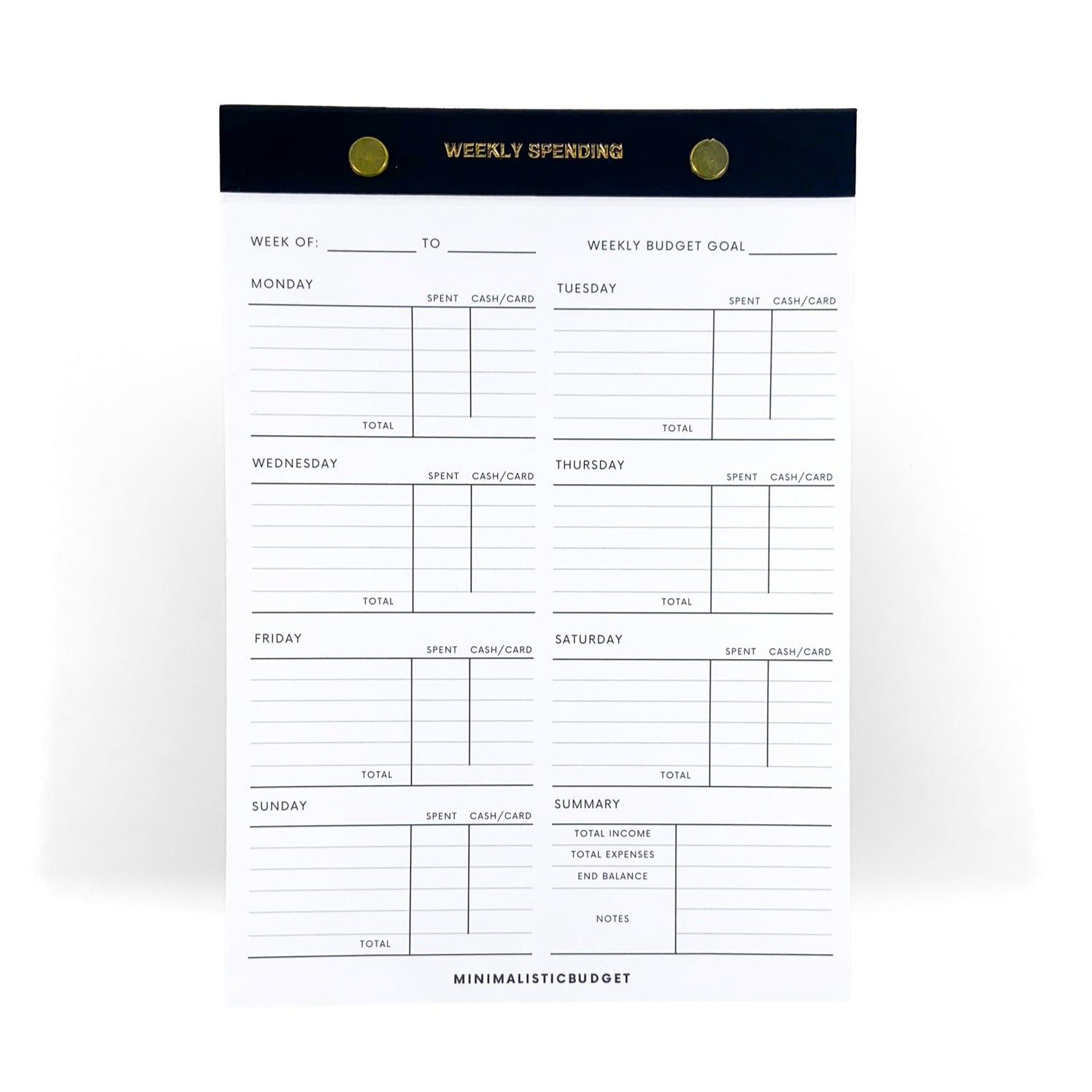 Finance Notepads – Minimalistic Budget