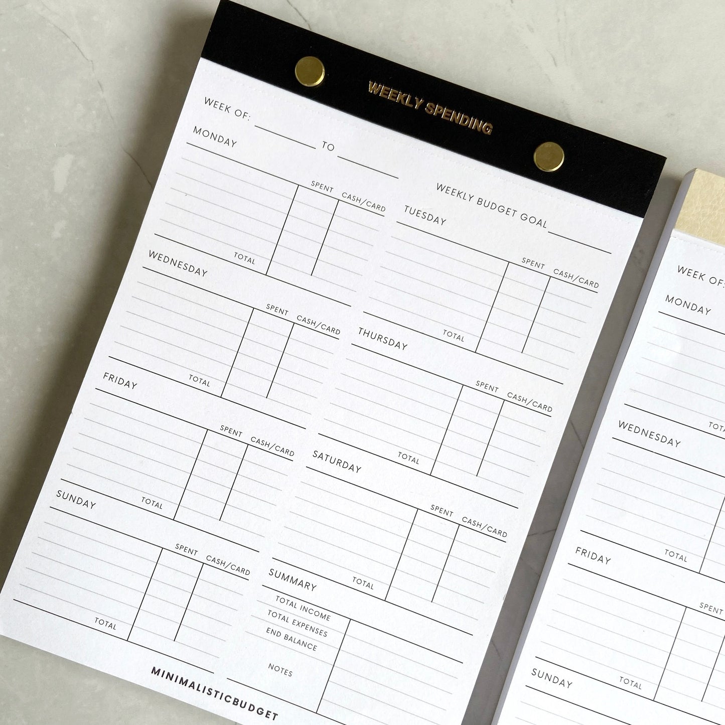 Finance Notepads – Minimalistic Budget