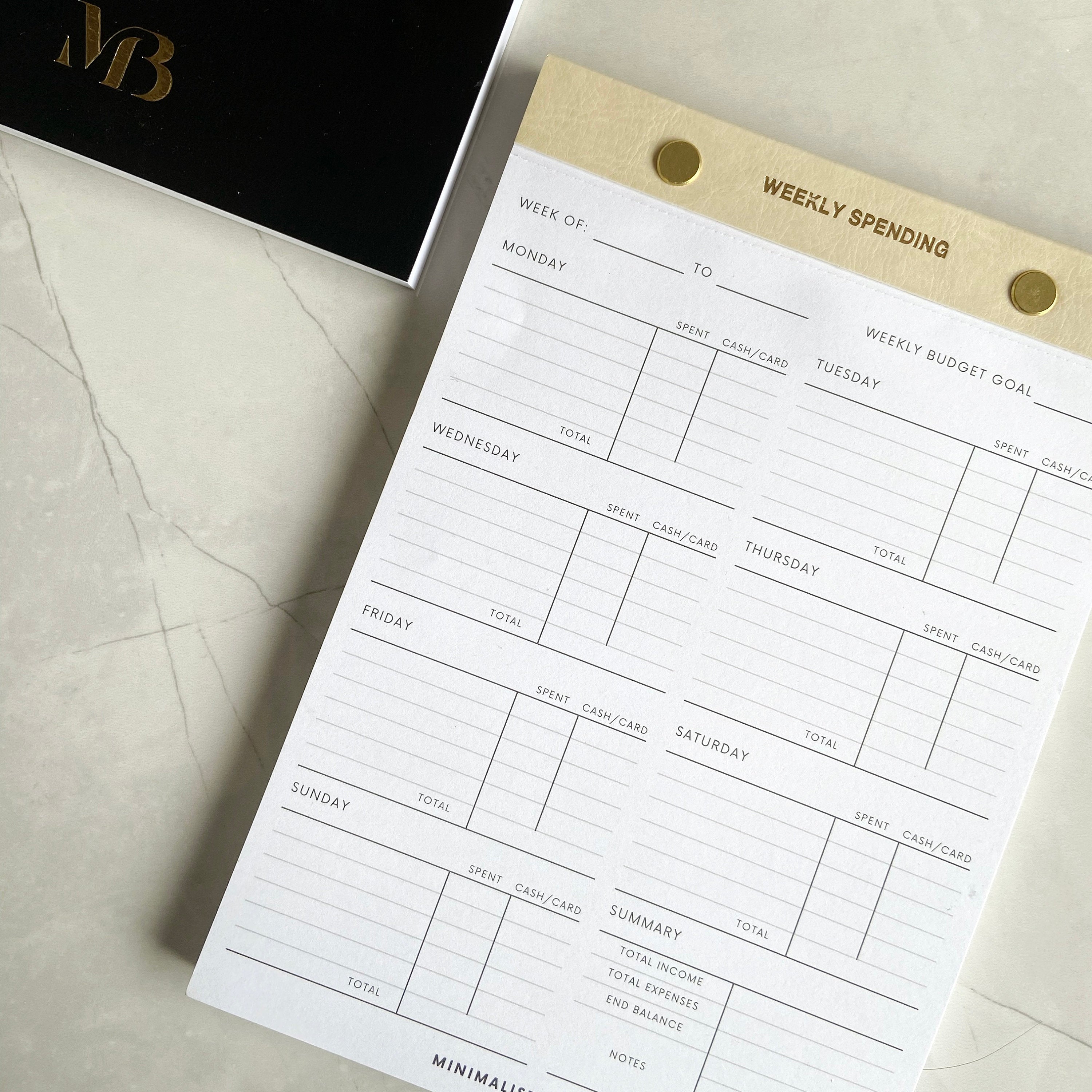 Finance Notepads – Minimalistic Budget